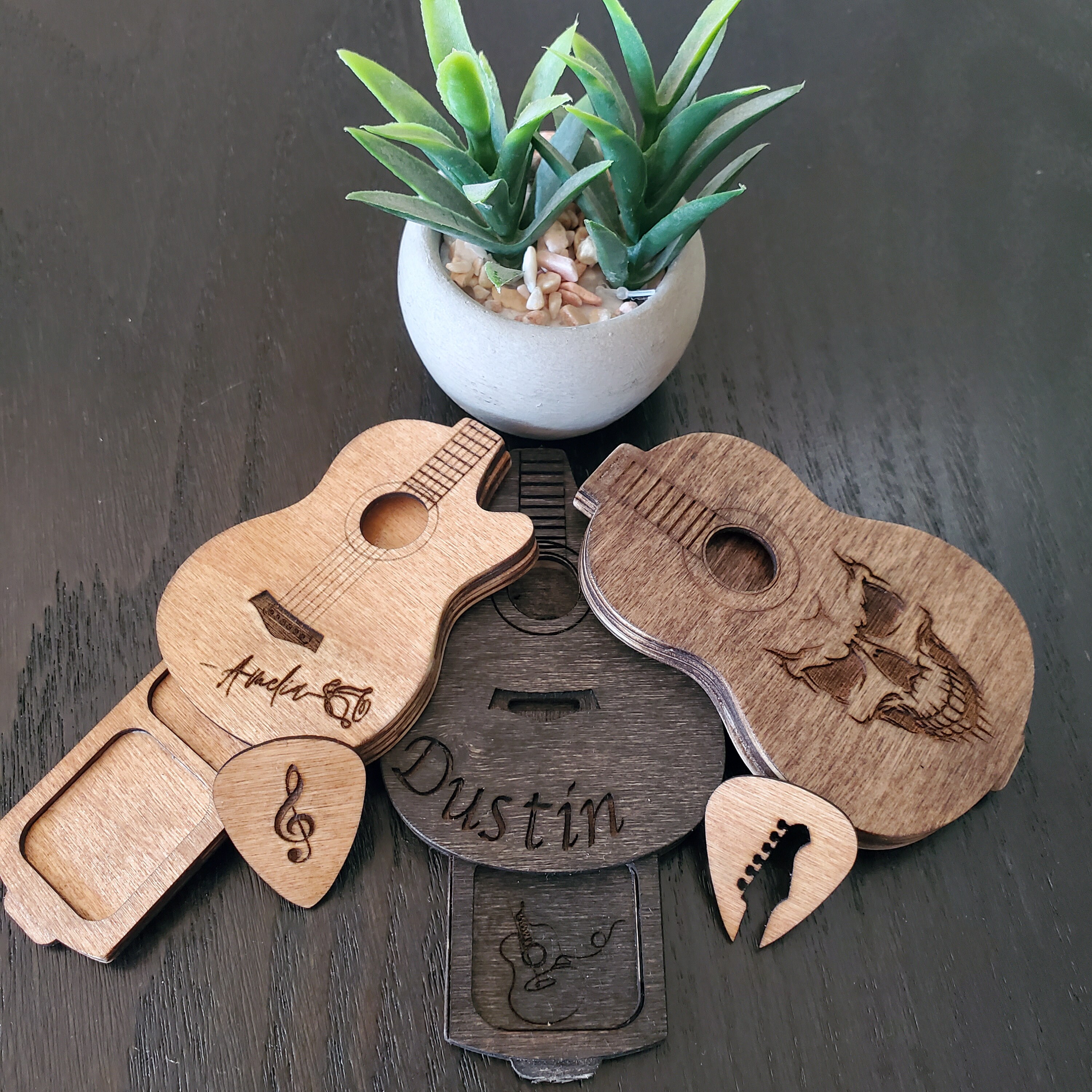 Guitar Pick Holder Bundle, Laser Cut File SVG, Glowforge, Custom Guitar ...