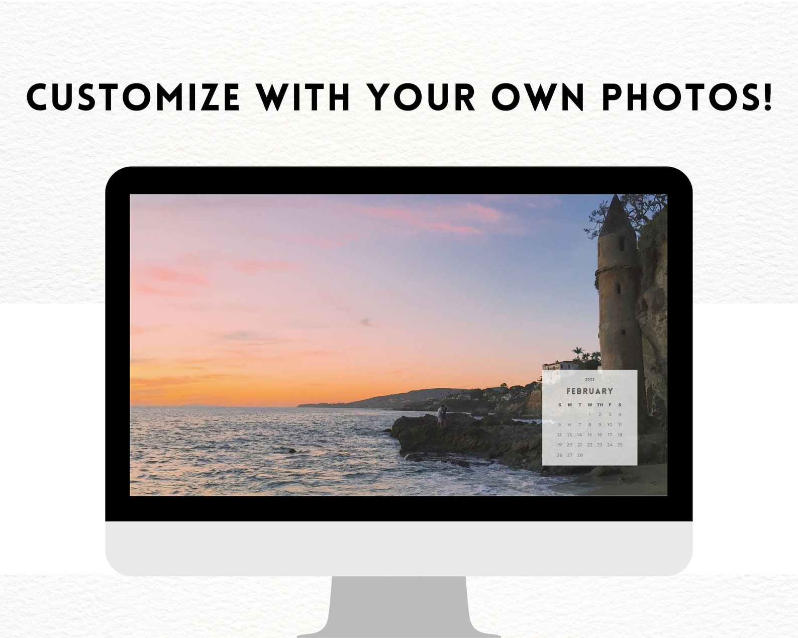 2023 Desktop Calendar Wallpaper | 12 Months | Instant Download ...