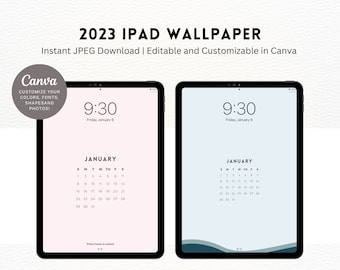 2023 Desktop Calendar Wallpaper | 12 Months | Instant Download ...