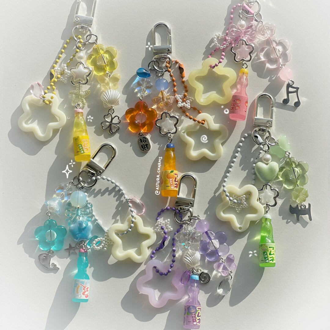 Cute Matching Japanese Ramune Bottle Keychains | Aesthetic Handmade ...