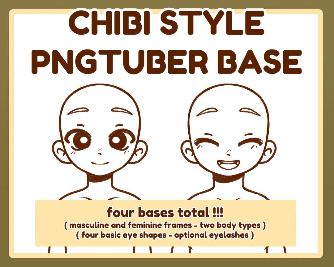 Chibi Style Pngtuber Base Chibi Kawaii Cute Pngtuber Vtuber Art Base ...