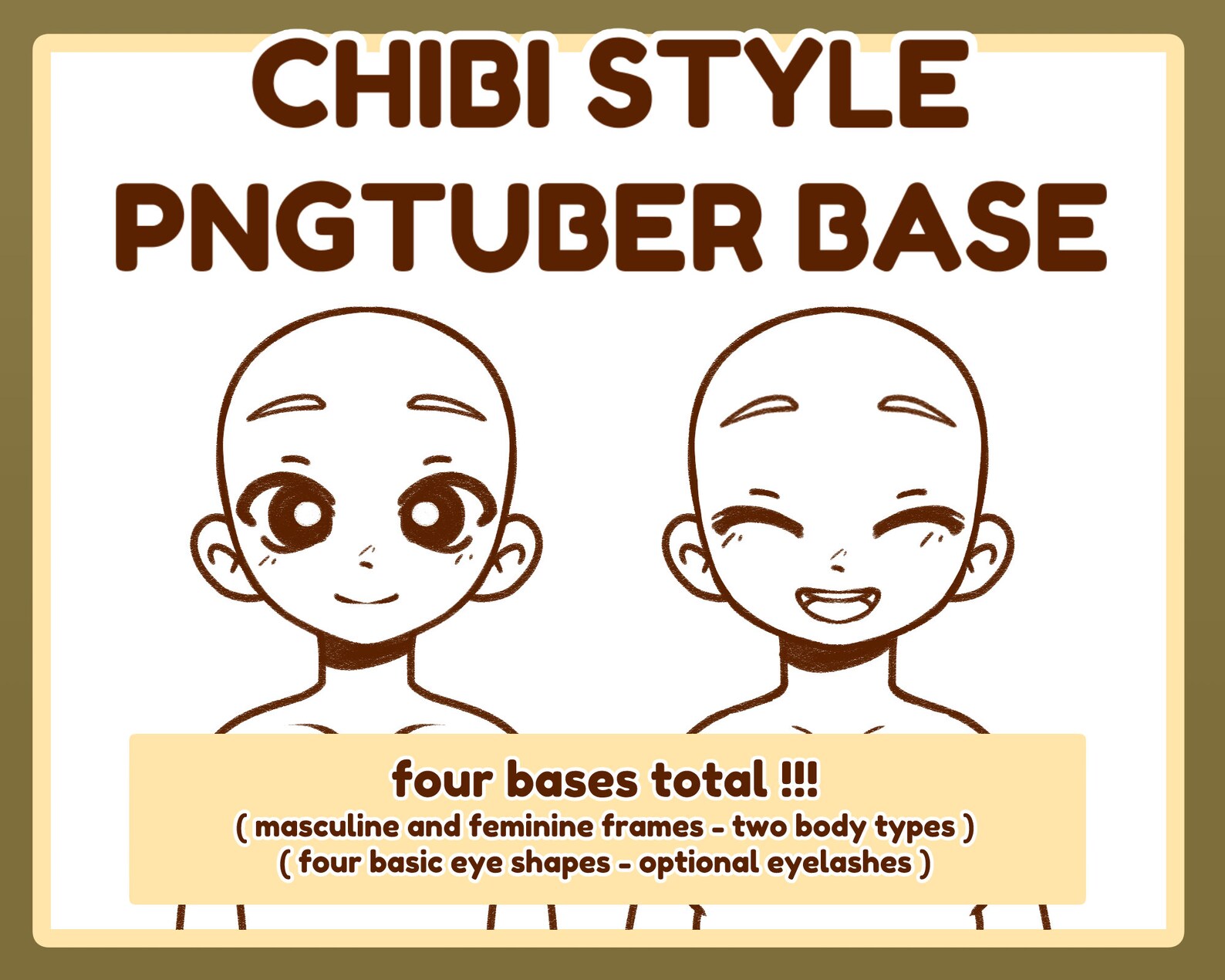 Chibi Style Pngtuber Base Chibi Kawaii Cute Pngtuber Vtuber Art Base ...