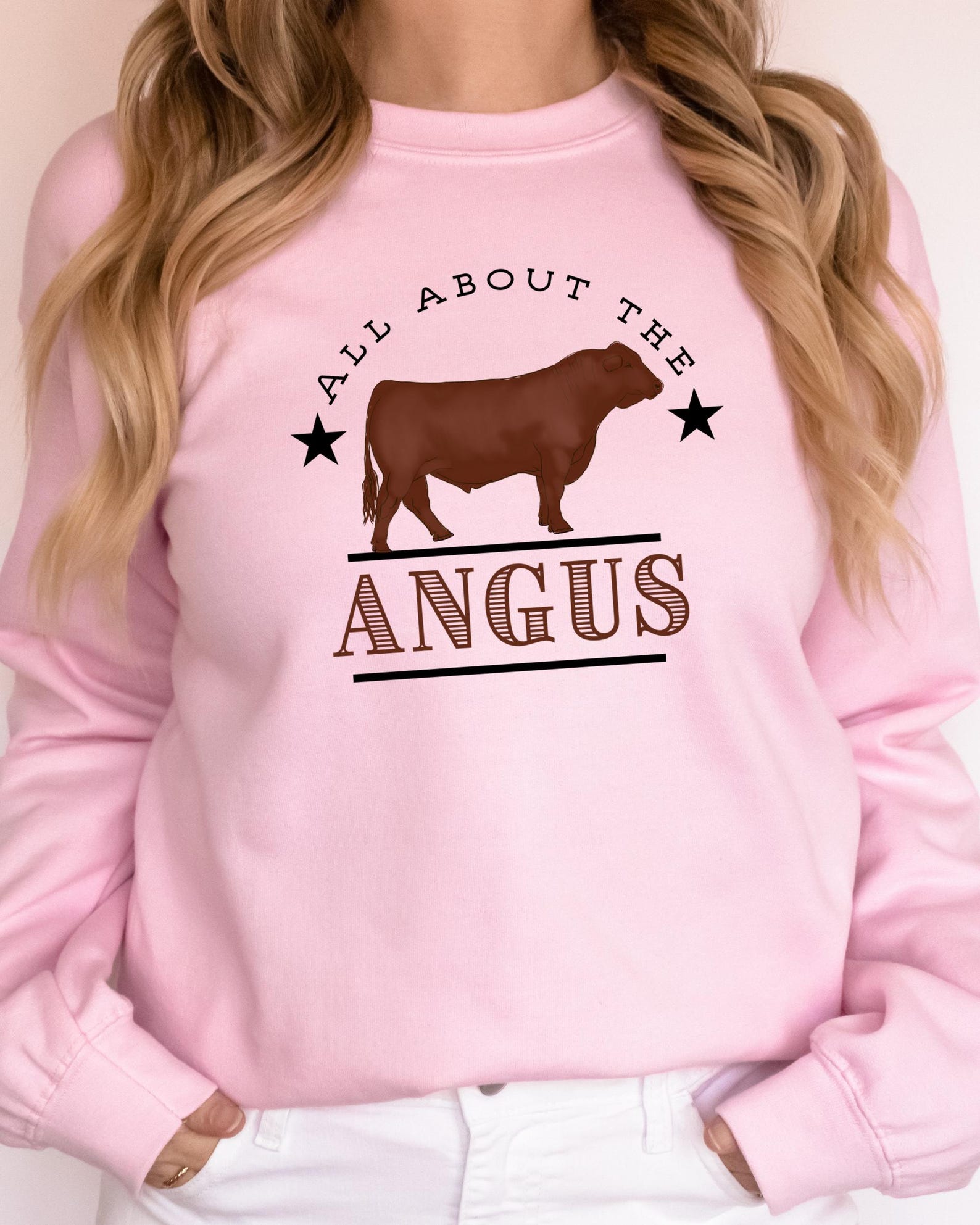 Red Angus Sweatshirt, Western Ranchwear Pullover, Cattle Lover Gift ...