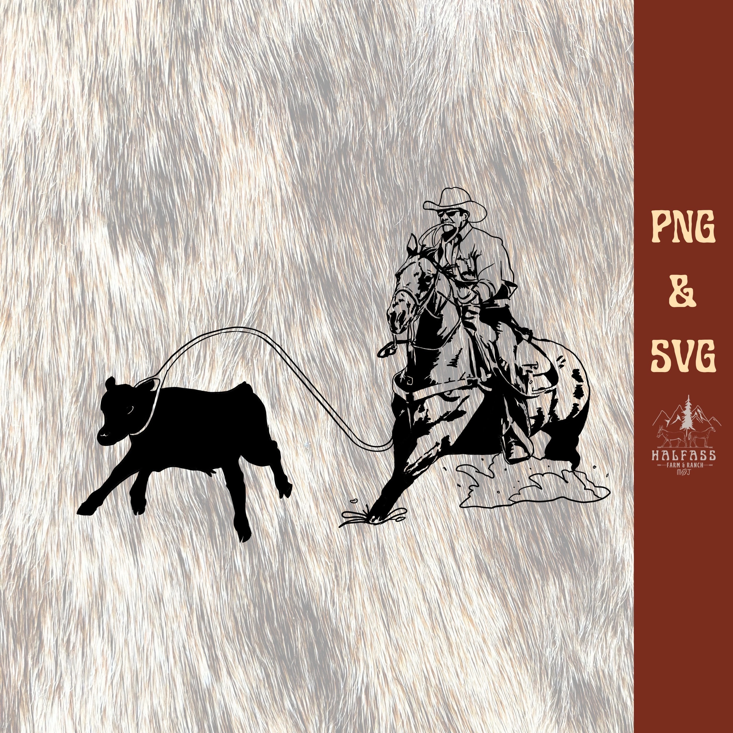 Calf Roper Png Svg Rodeo Clipart Cowboy Png Western Cut File Png ...