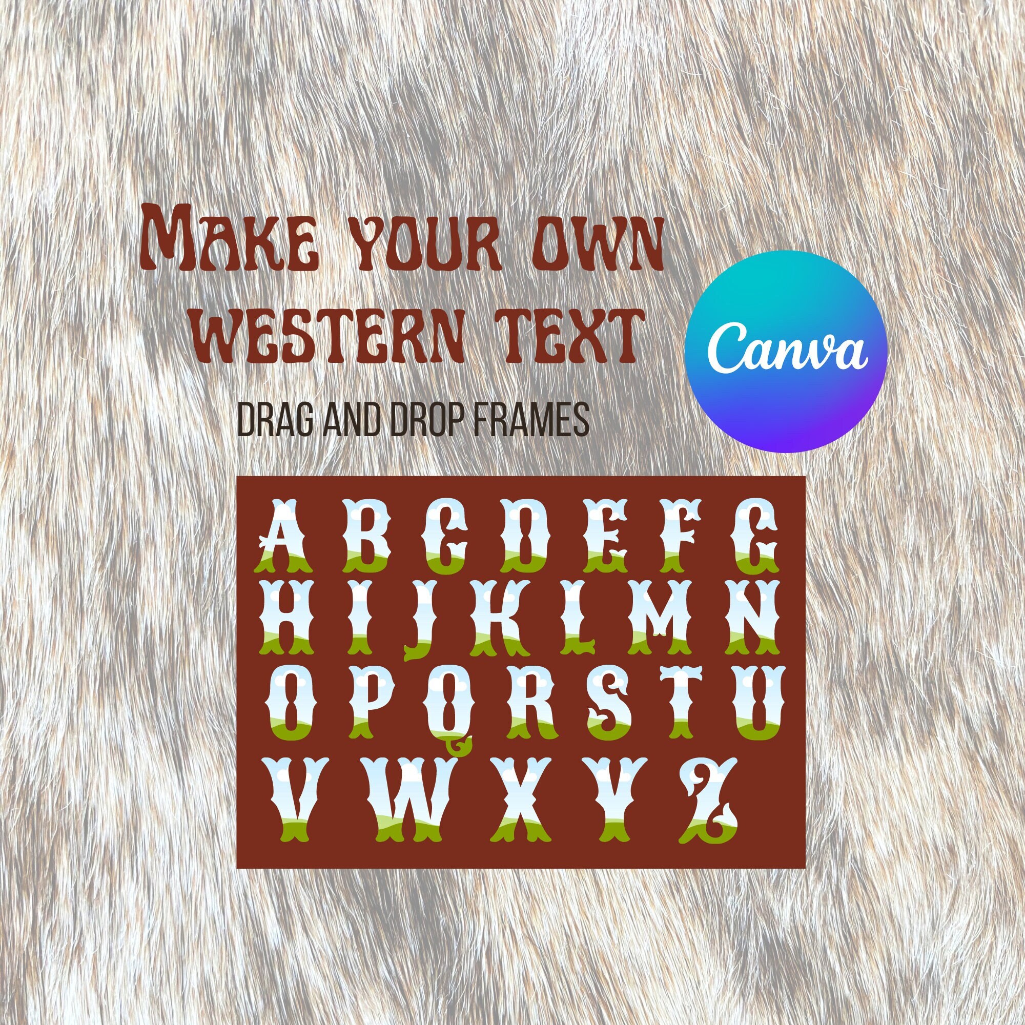 Western Sublimation Designs Canva Alphabet Canva Templates Editable ...