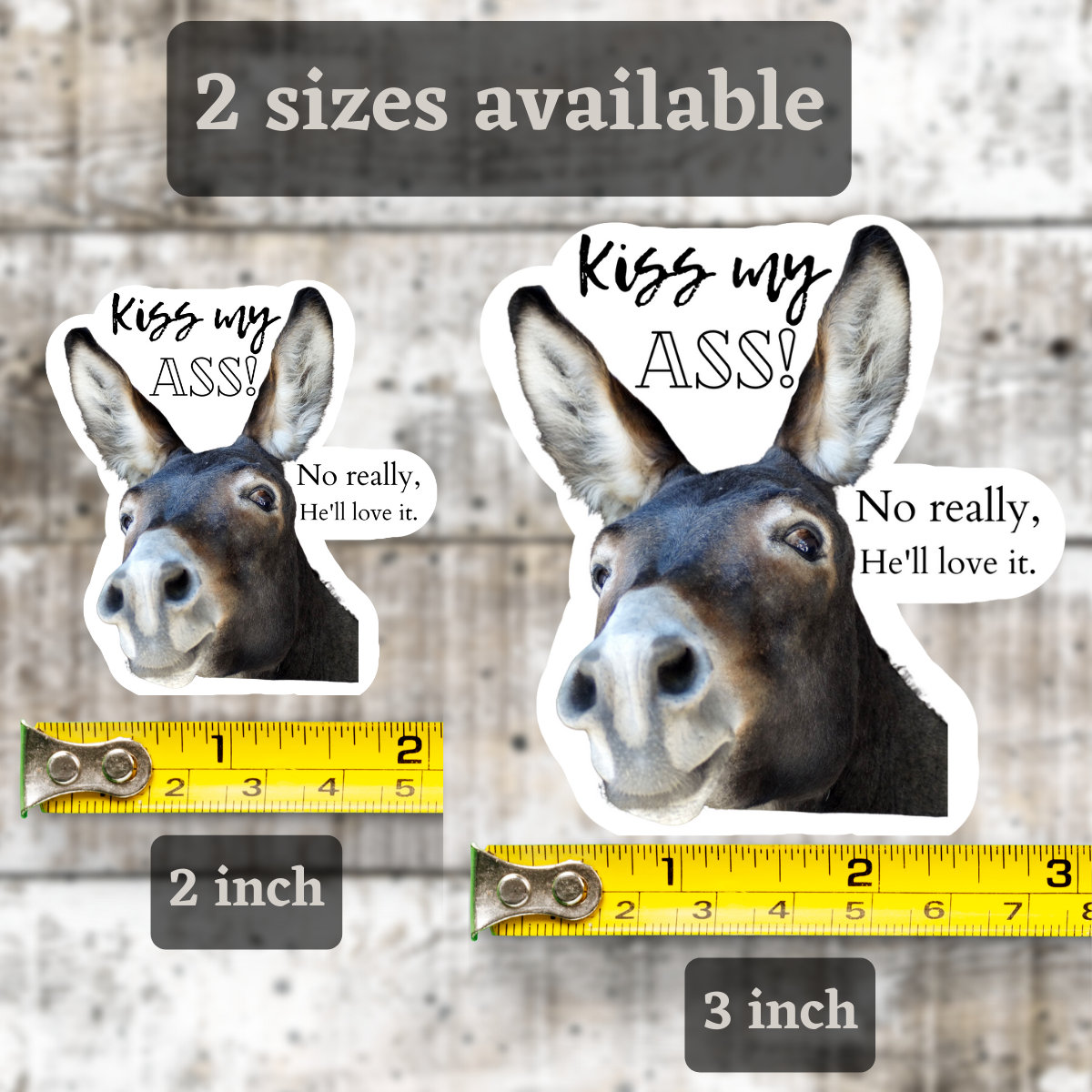 Funny Donkey Sticker Vinyl Donkey Sticker Cute Farm Animal Sticker Cute ...