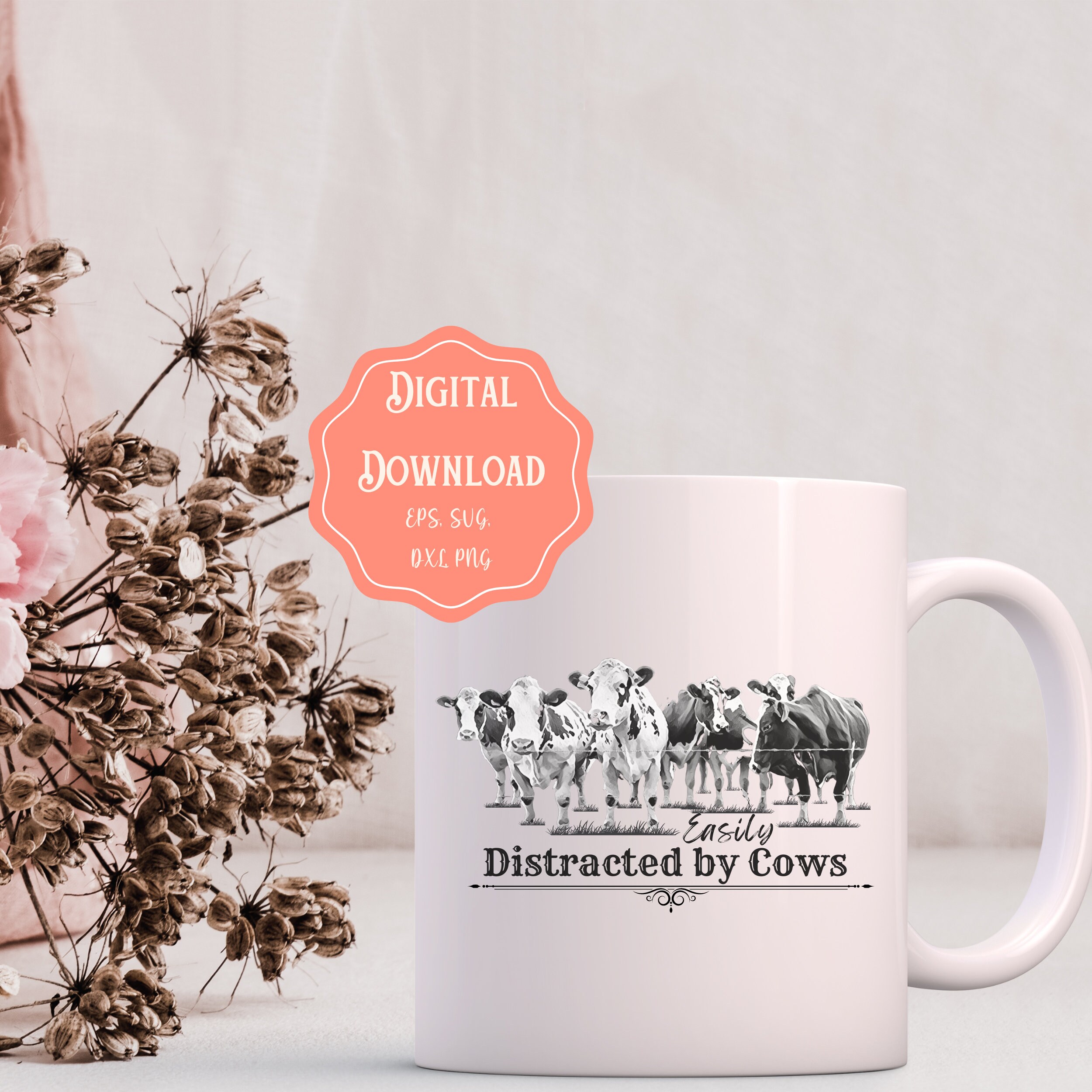 Easily Distracted by Cows Svg Rodeo Png Svg Rodeo Svg Cowgirl Svg Farm ...