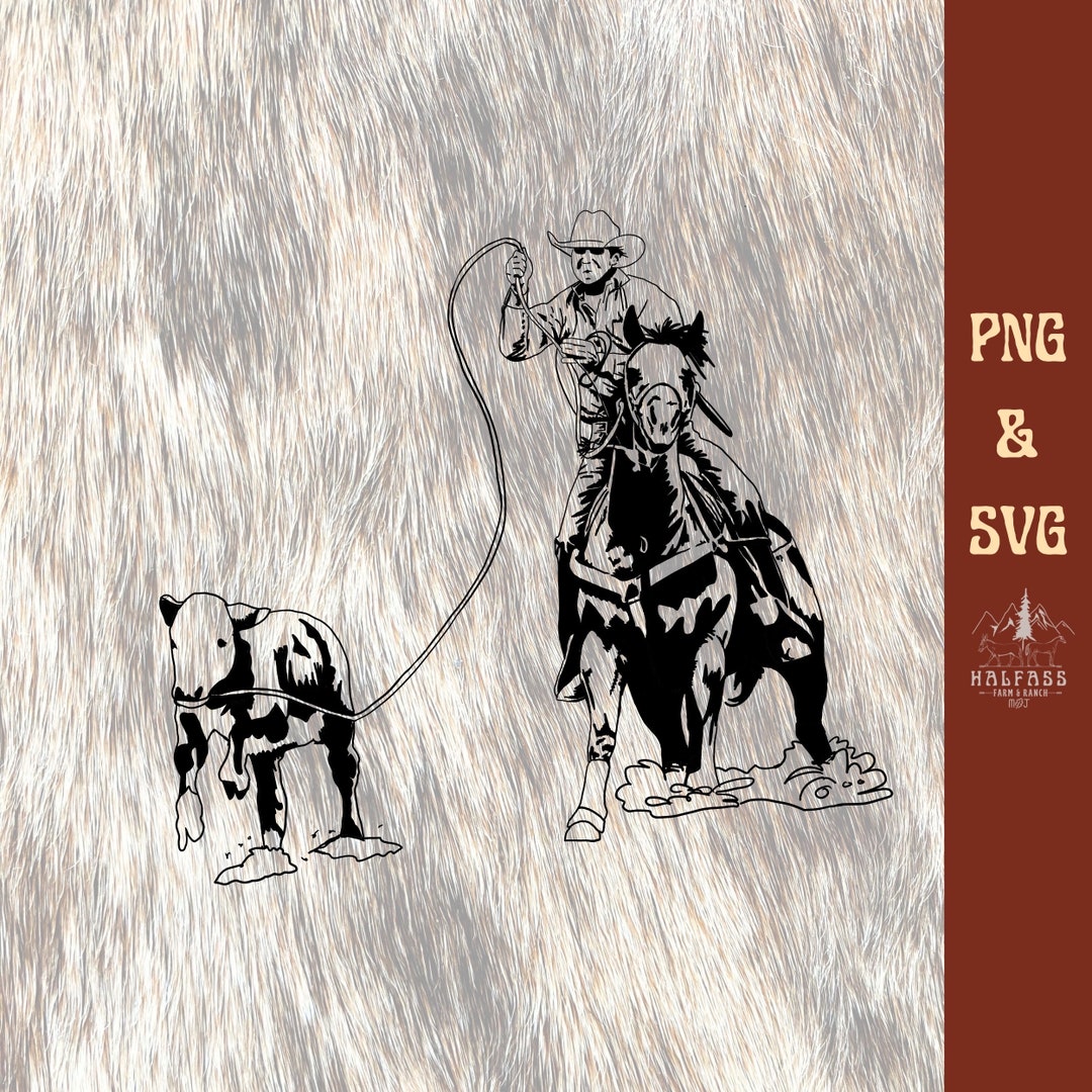 Calf Roper PNG SVG Clipart | Rodeo Cowboy Western Cut File | Ranching ...