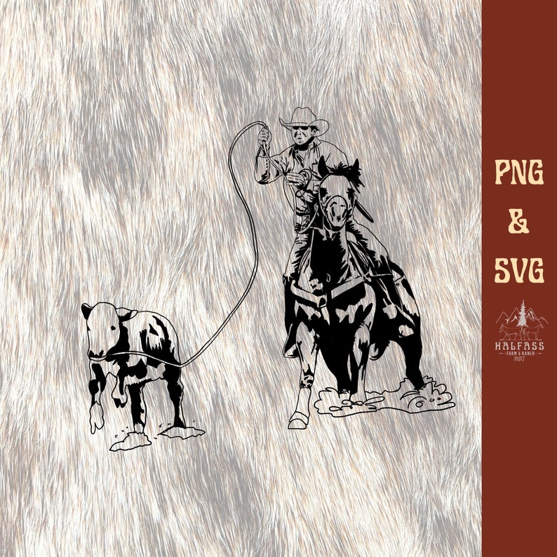 Calf Roper SVG: Cowboy Rodeo Clipart, Western Ranching PNG (digital ...