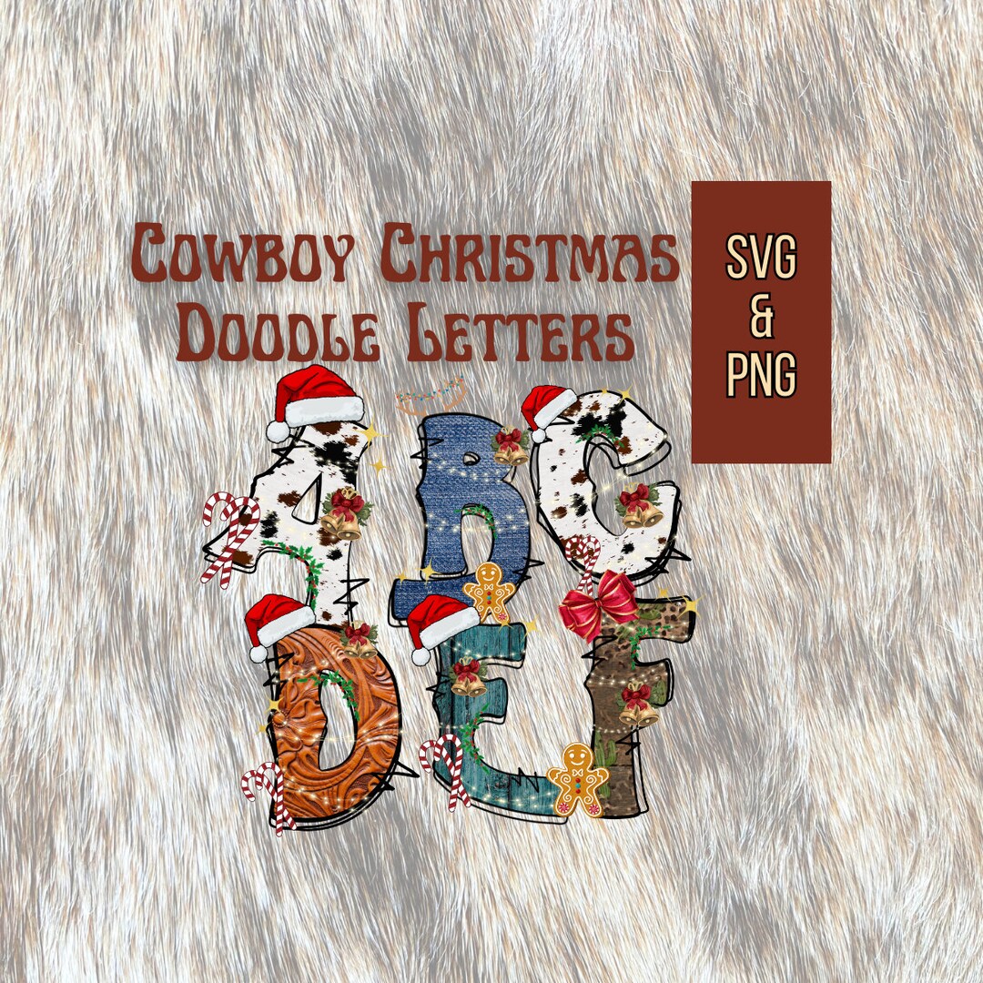Christmas Clipart Custom Name Letter Alphabet Cowboy Christmas Text ...