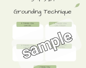 54321 Grounding Technique Worksheet Kids Teens Young Adults 5 Senses ...