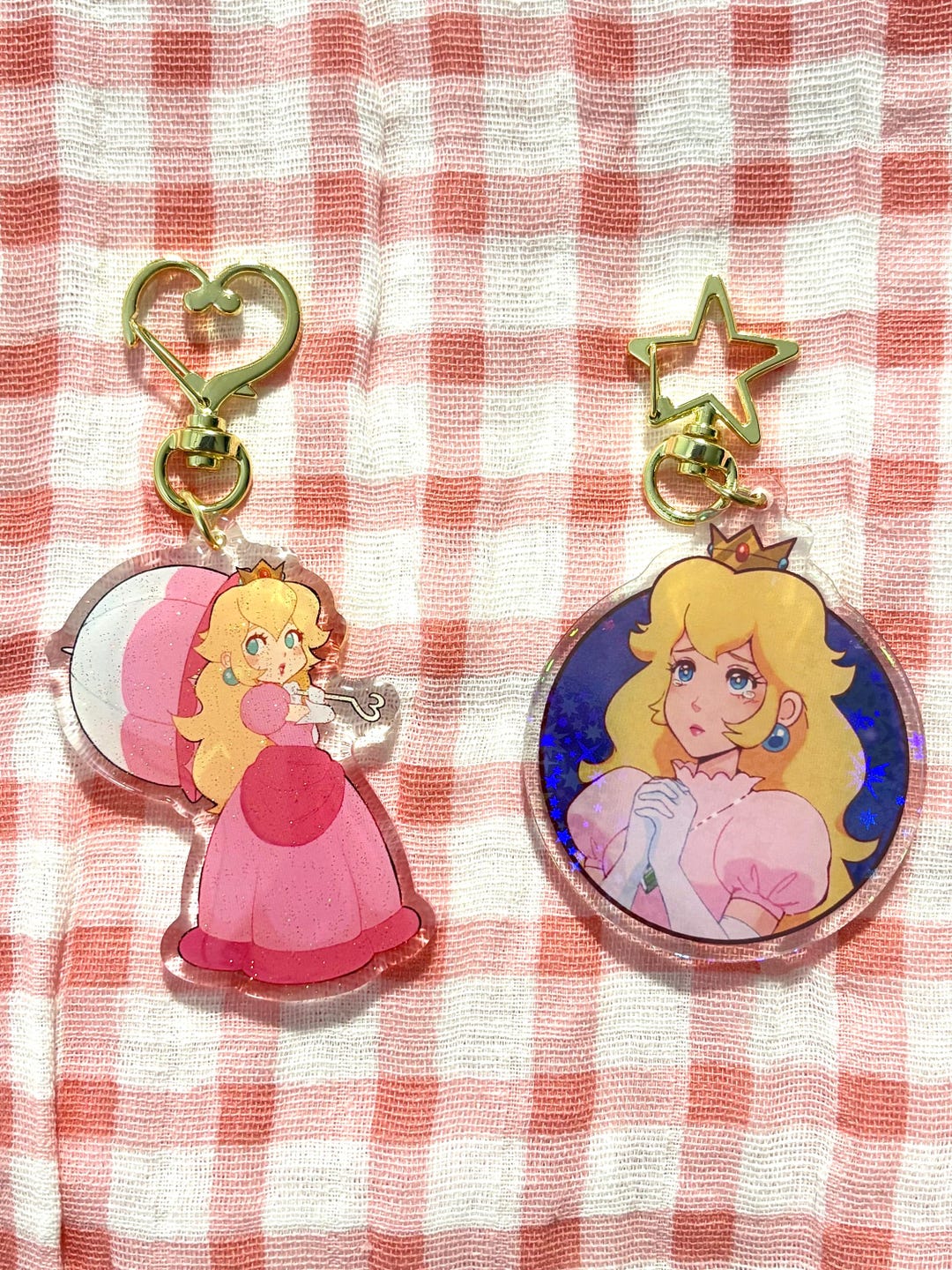 Sparkly Peach Keychains - Etsy