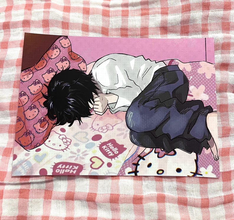 Emo L Kitty Bed Print - Etsy