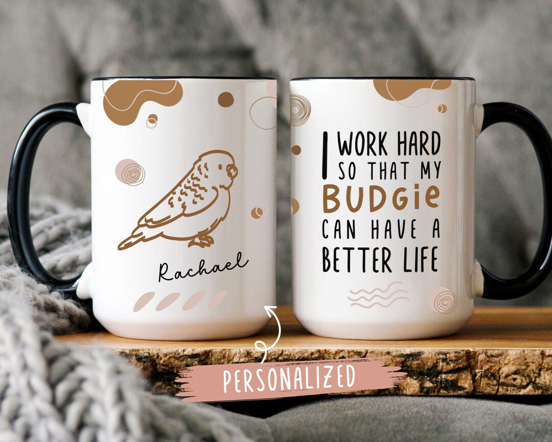Custom Budgie Budgerigar Mug Funny Gift Personalized Parakeet Owner ...