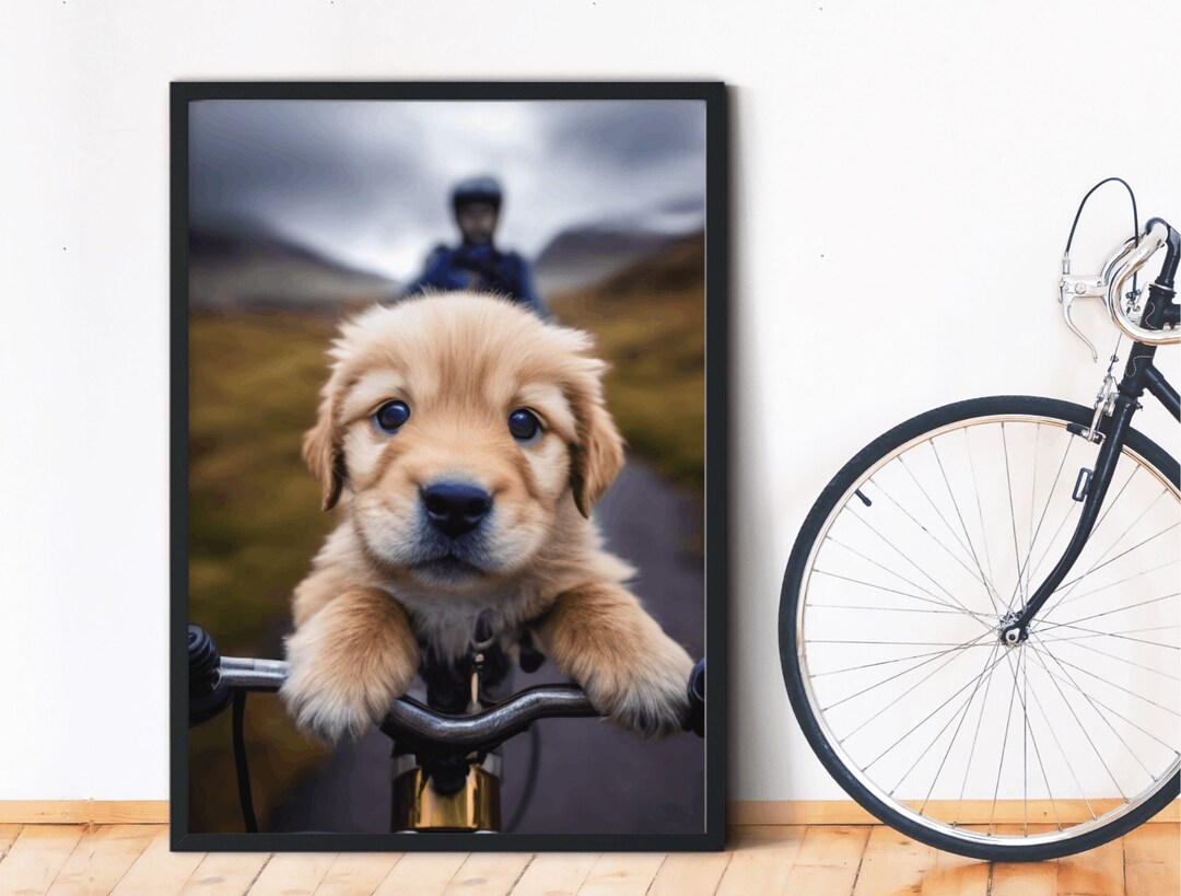 Golden Retriever Dog Portrait Bicycle Wall Art Cycling Gifts - Etsy