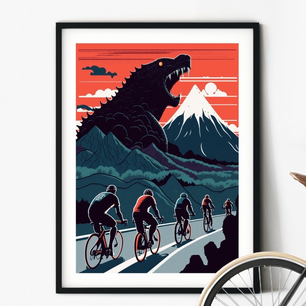 Godzilla Art Travel Poster - Etsy