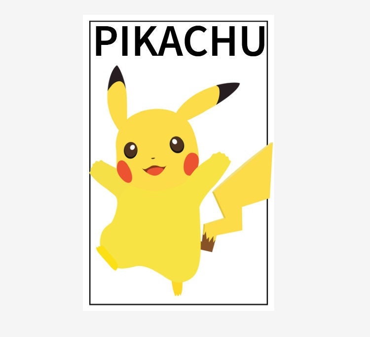 Pikachu Poster Pikachu Wall Art - Etsy