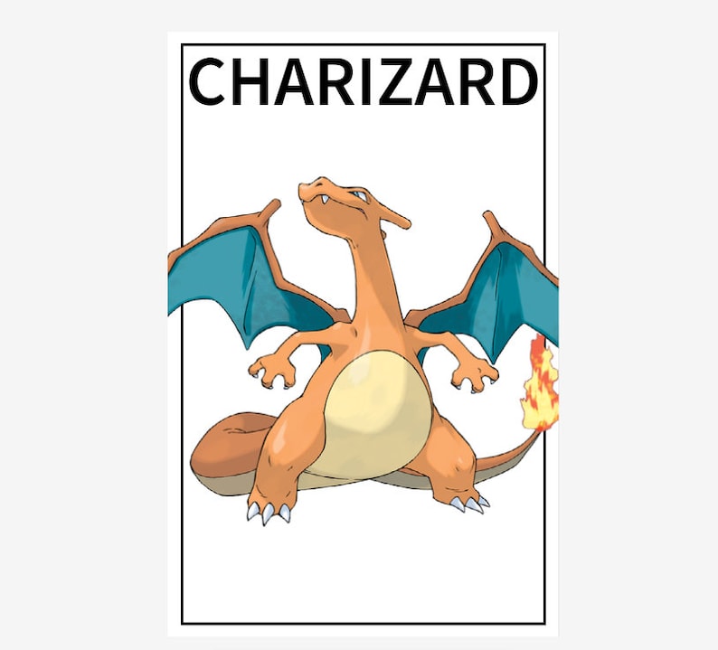 Charizard Poster, Charizard Wall Art - Etsy