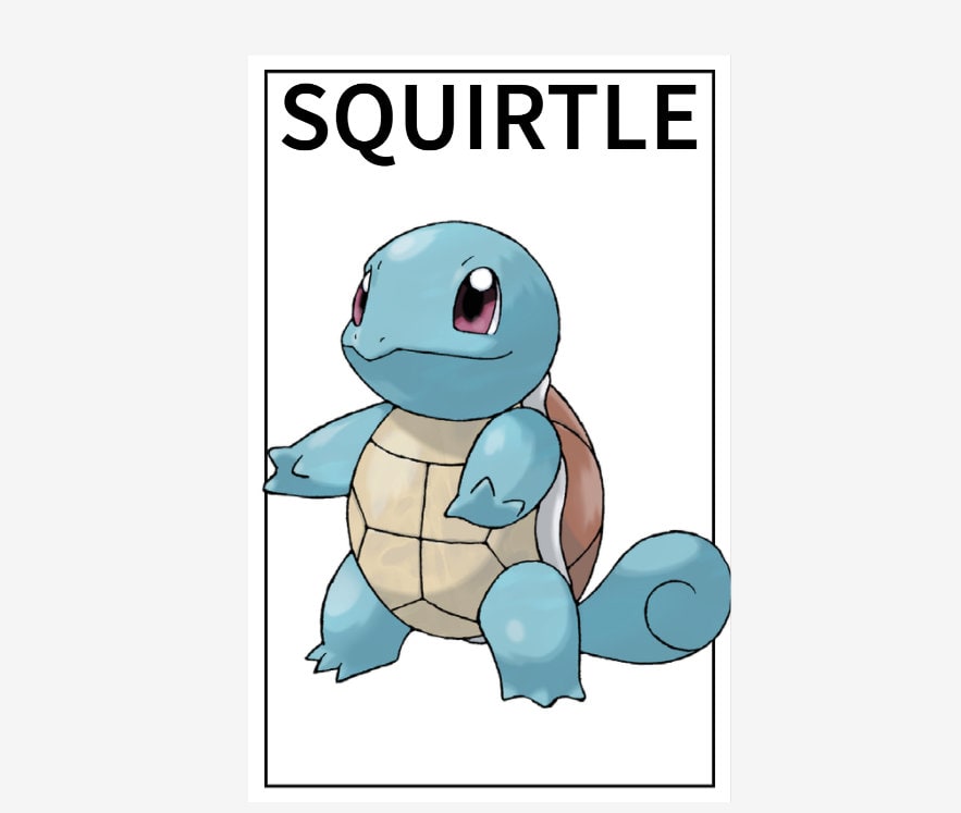 Squirtle Poster, Squirtle Wall Art - Etsy