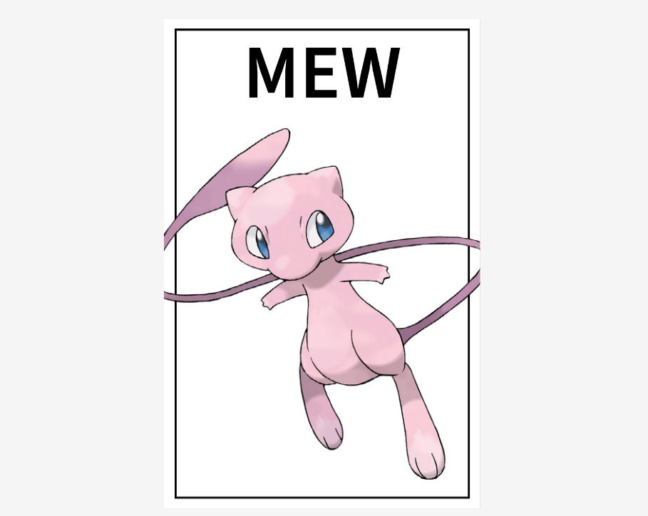 Mew Poster, Mew Wall Art - Etsy