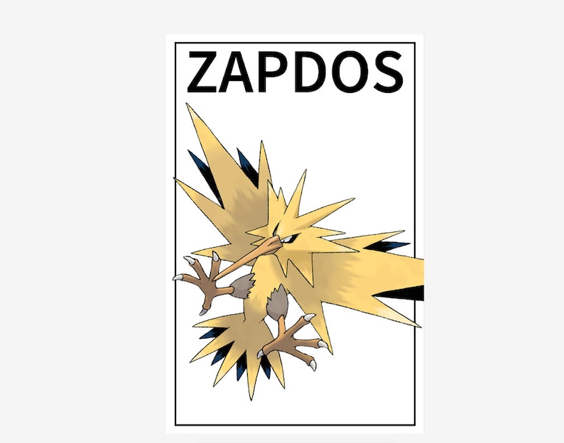 Zapdos Poster, Zapdos Wall Art - Etsy