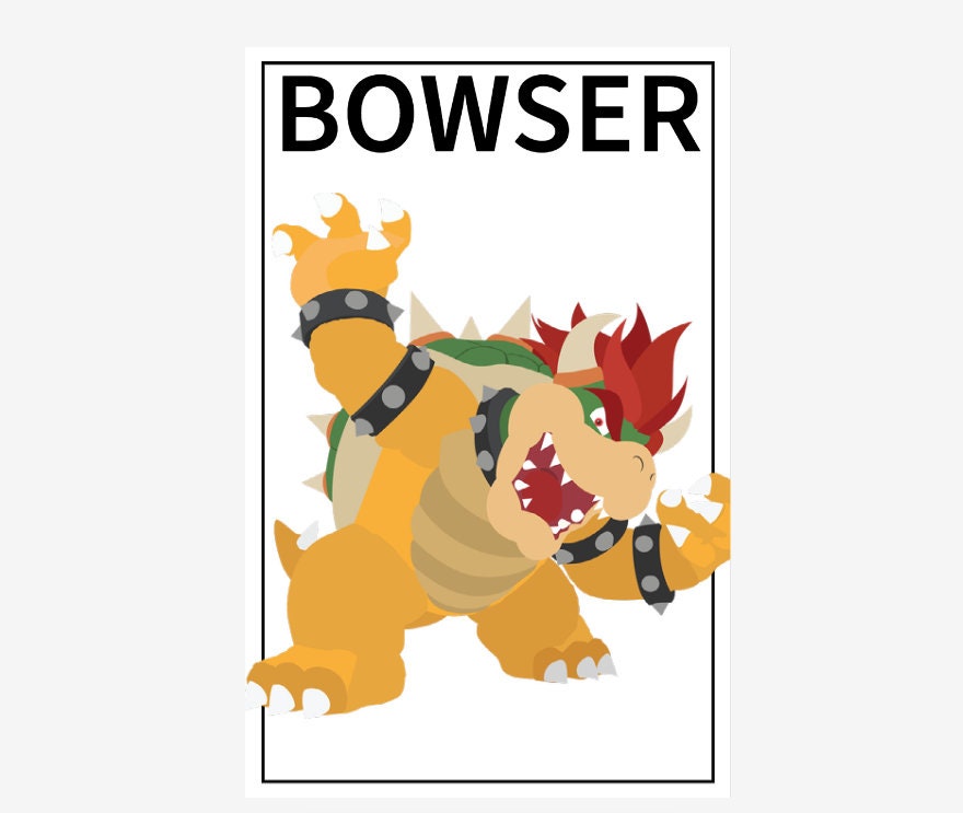 Bowser Poster, Bowser Wall Art - Etsy