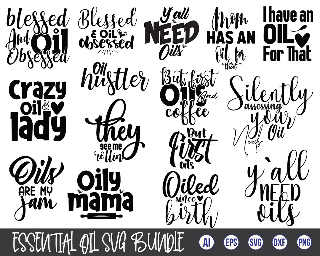 Essential Oil SVG Bundle Funny Oil SVG File for Cricut Oils - Etsy Sweden