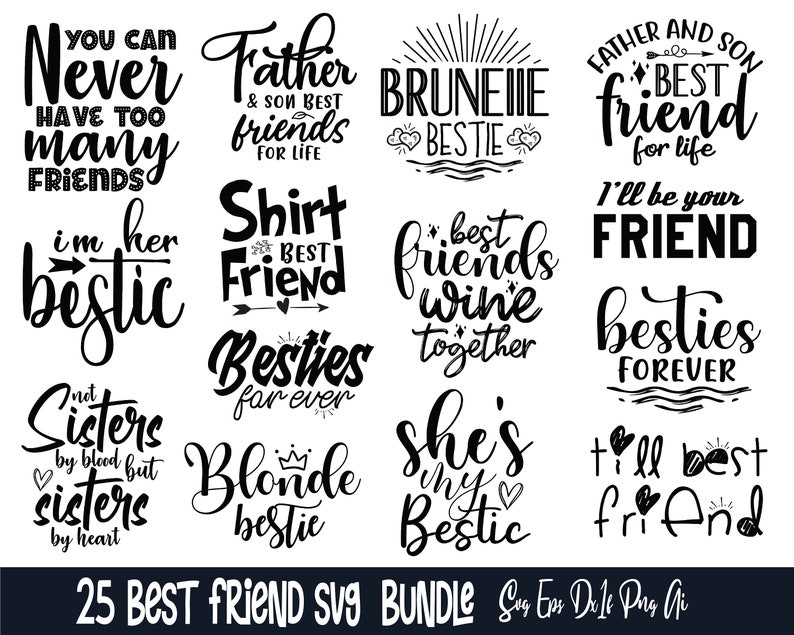 Best Friend SVG Bundle Friend Cut File Bundle Best Friend - Etsy