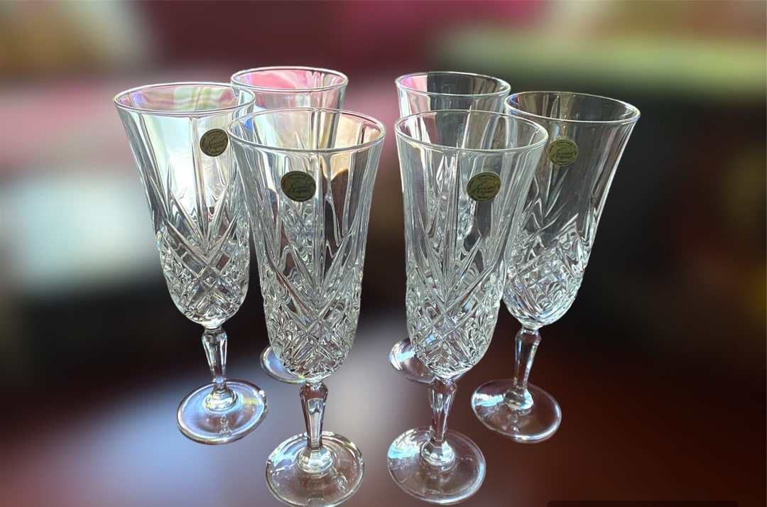 Masquerade 6oz Leaded Crystal Flutes Set - Etsy