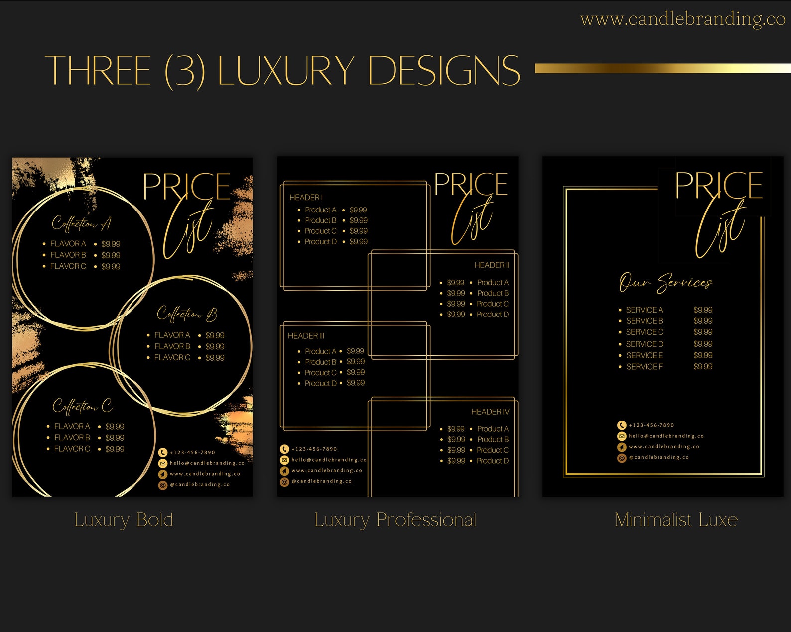 Editable Price List Template | Luxury Price List Template | Price Guide ...