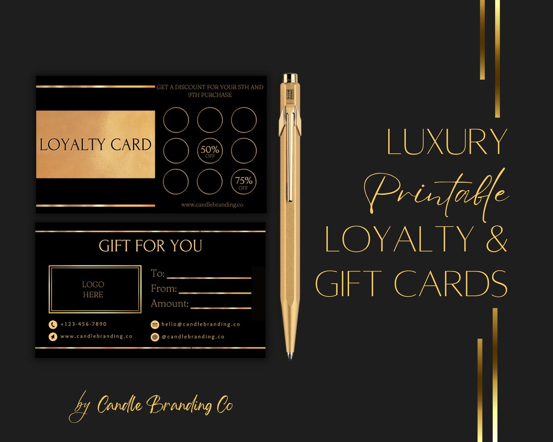 Luxury Loyalty Card Gift Card Template | Printable Loyalty Card | Gift ...