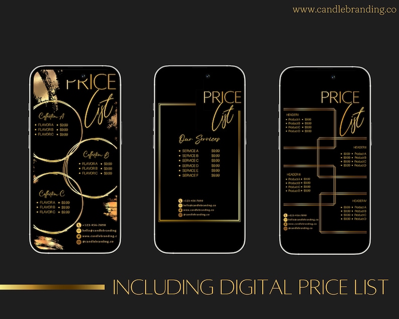 Editable Price List Template | Luxury Price List Template | Price Guide ...