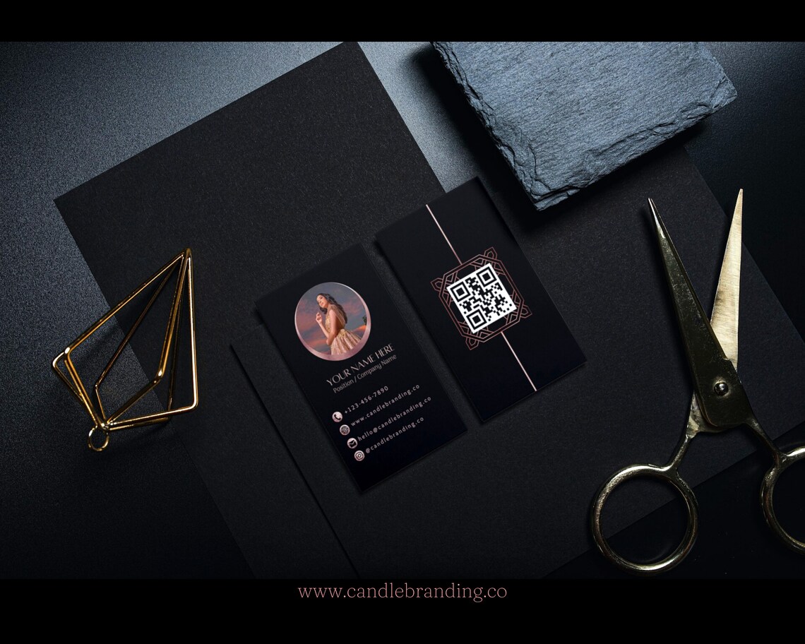 Printable Business Card QR Code Template Editable Call Card Template QR ...