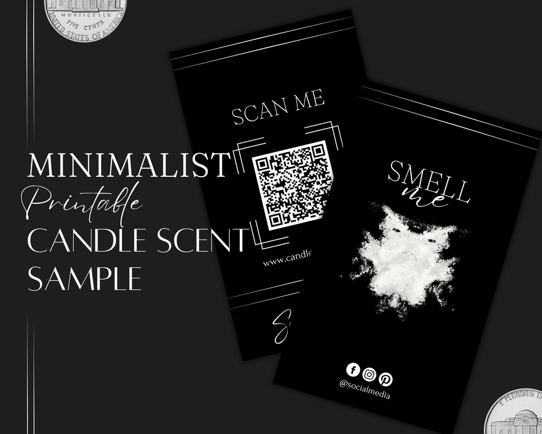 Minimalist Candle Scent Sample Card Template | Smell Sample Card ...
