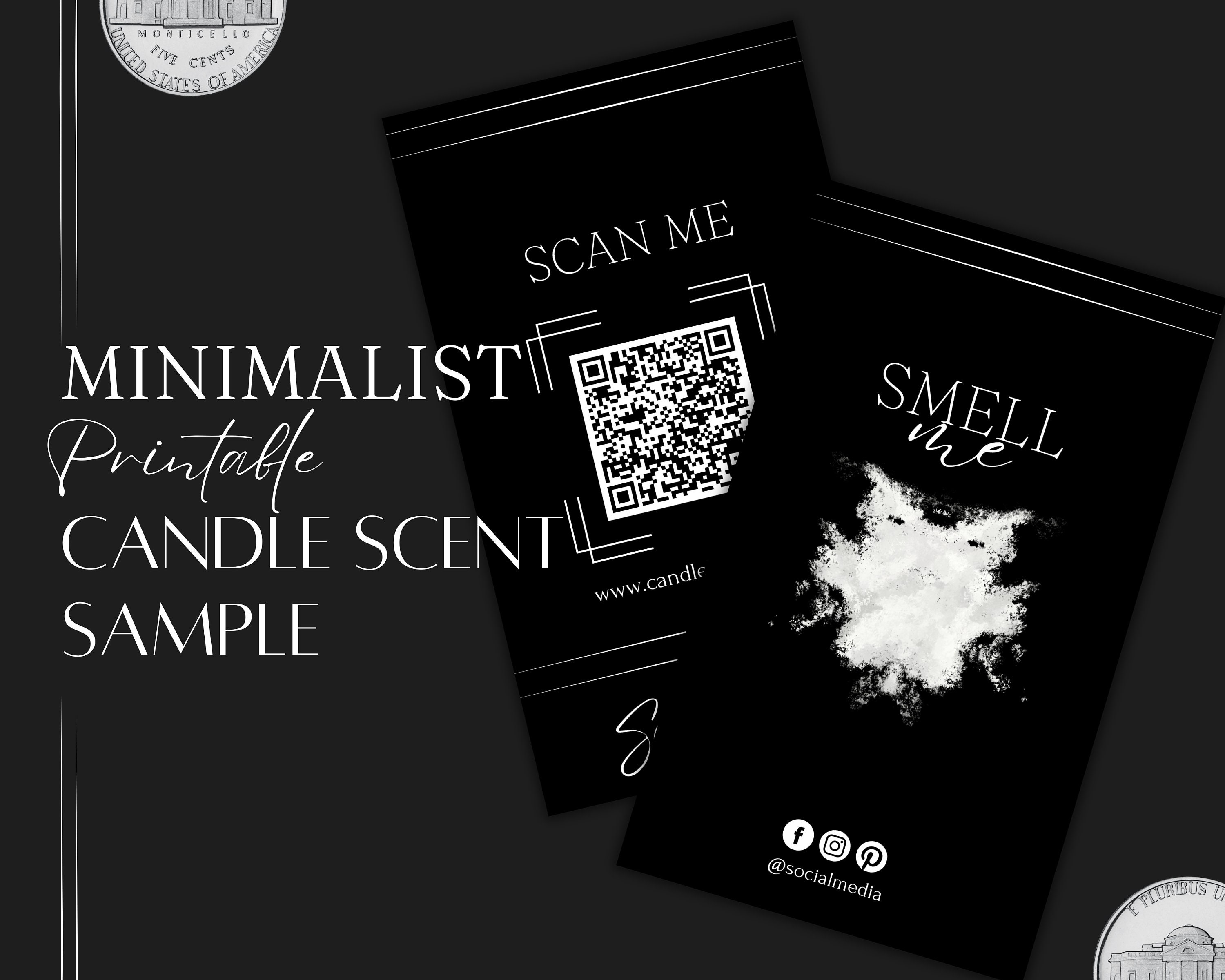 Minimalist Candle Scent Sample Card Template | Smell Sample Card ...