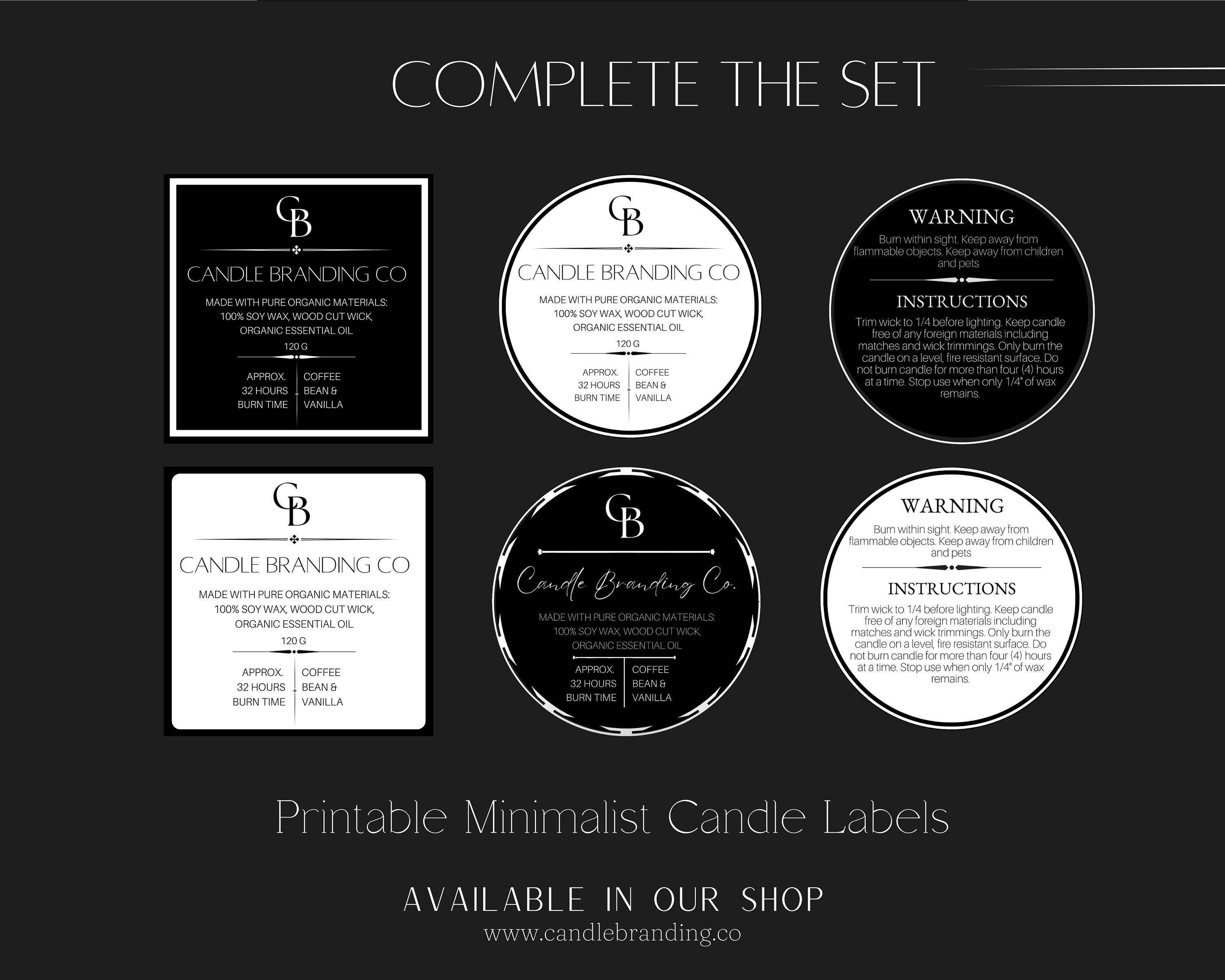 Minimalist Candle Scent Sample Card Template | Smell Sample Card ...