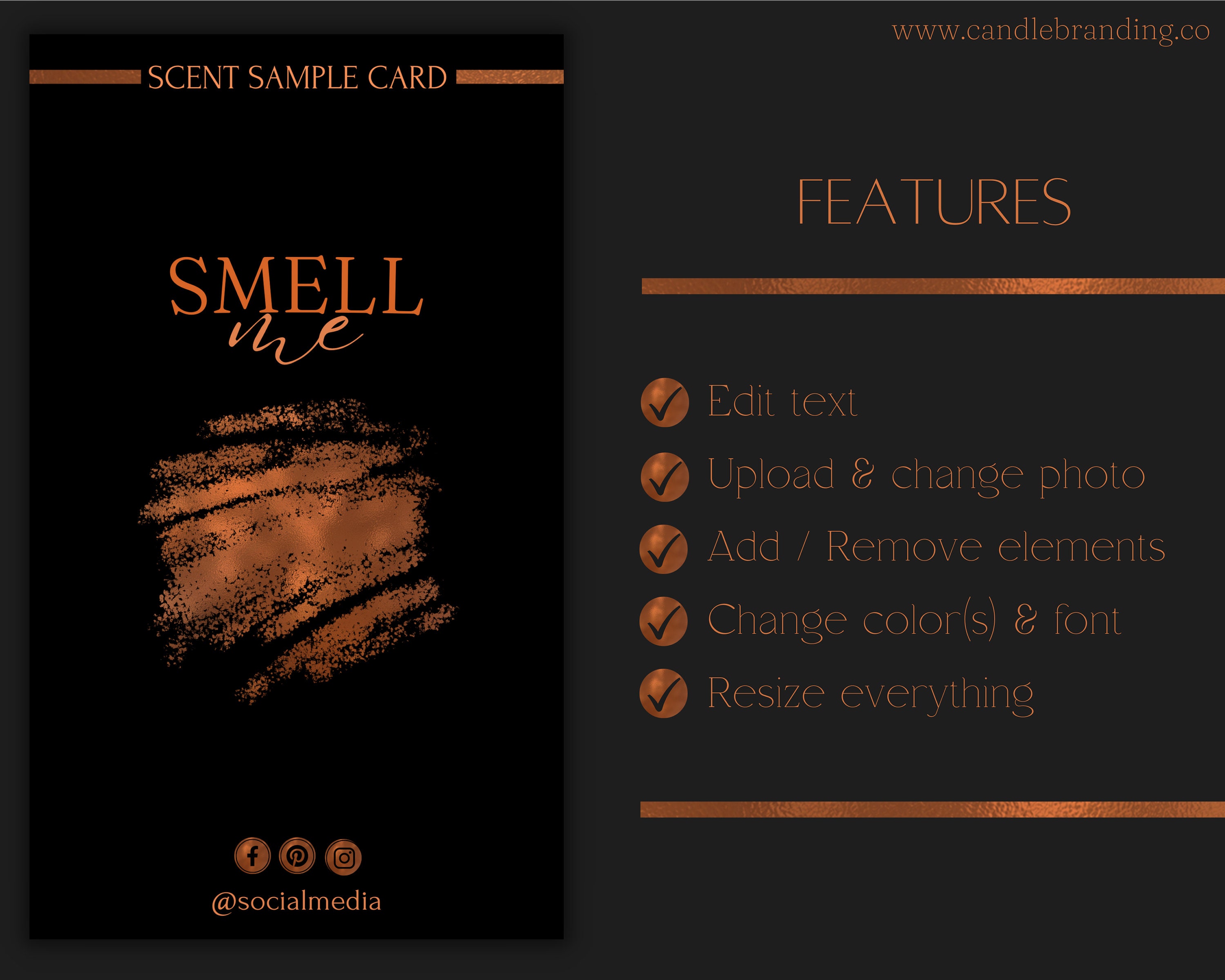 Candle Scent Sample Card Template Smell Sample Card Scent Template QR ...