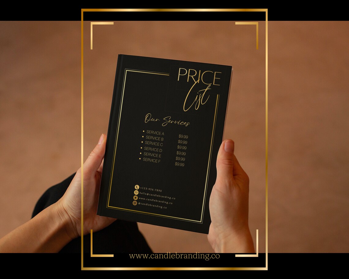 Editable Price List Template | Luxury Price List Template | Price Guide ...