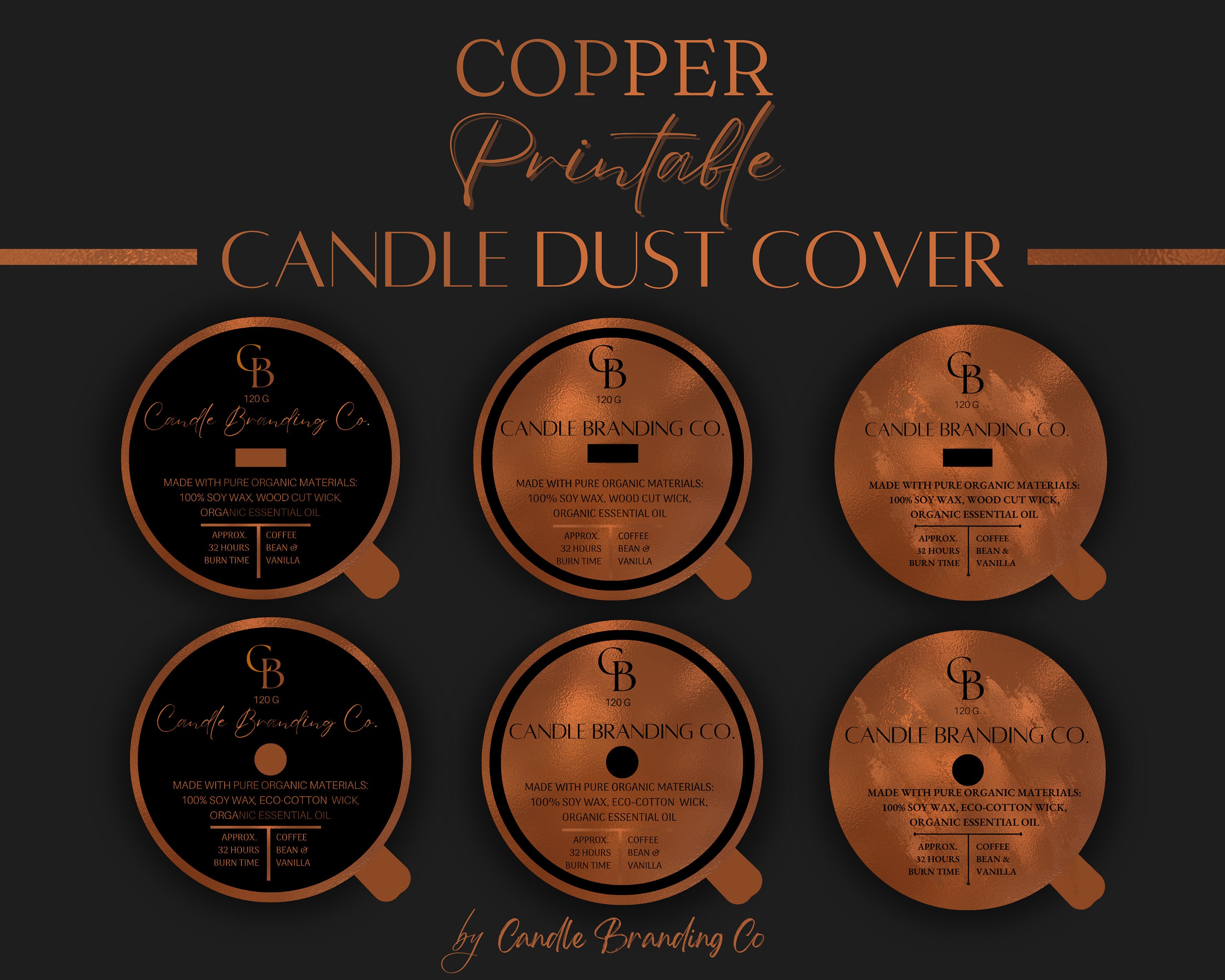 Candle Dust Cover Copper Gold Template | Candle Cover | Candle Topper ...