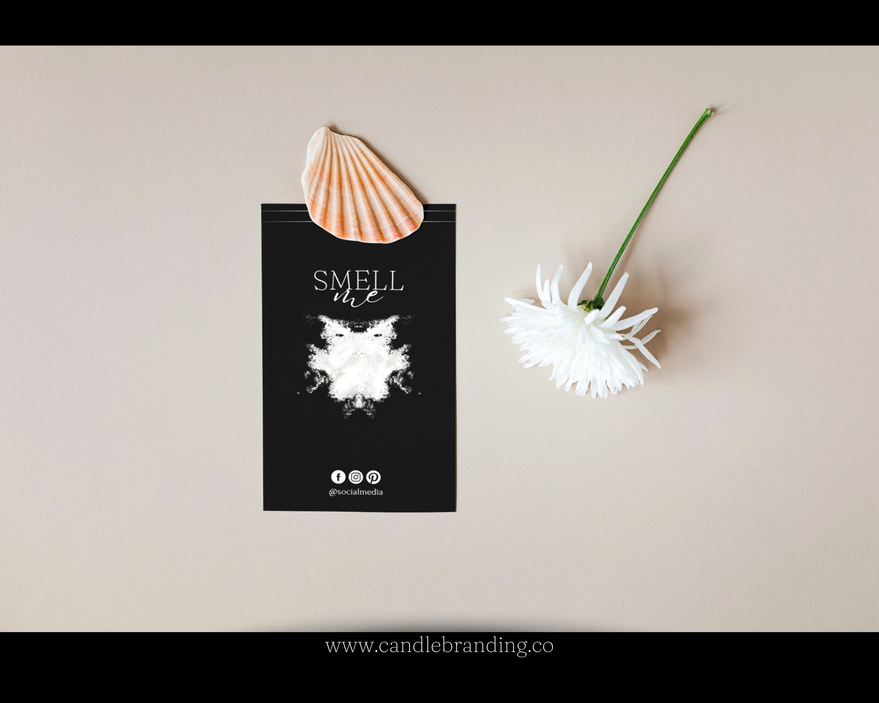 Minimalist Candle Scent Sample Card Template | Smell Sample Card ...