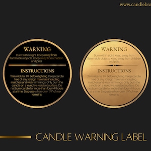Luxury Candle Label Template | Candle Warning Labels | Candle Label ...