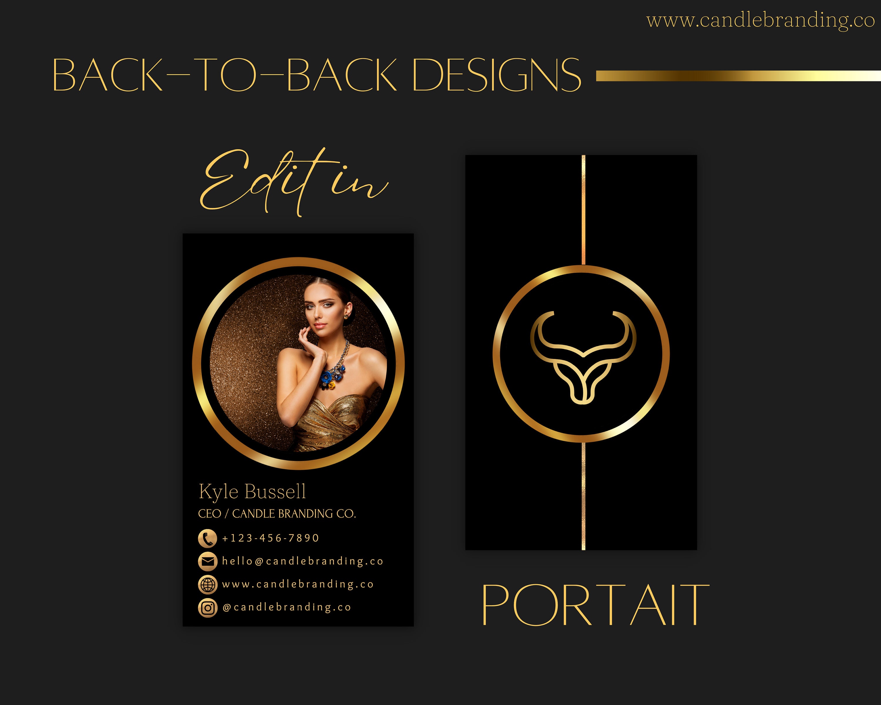 Luxury Printable Business Card Template | Editable Business Call Card ...