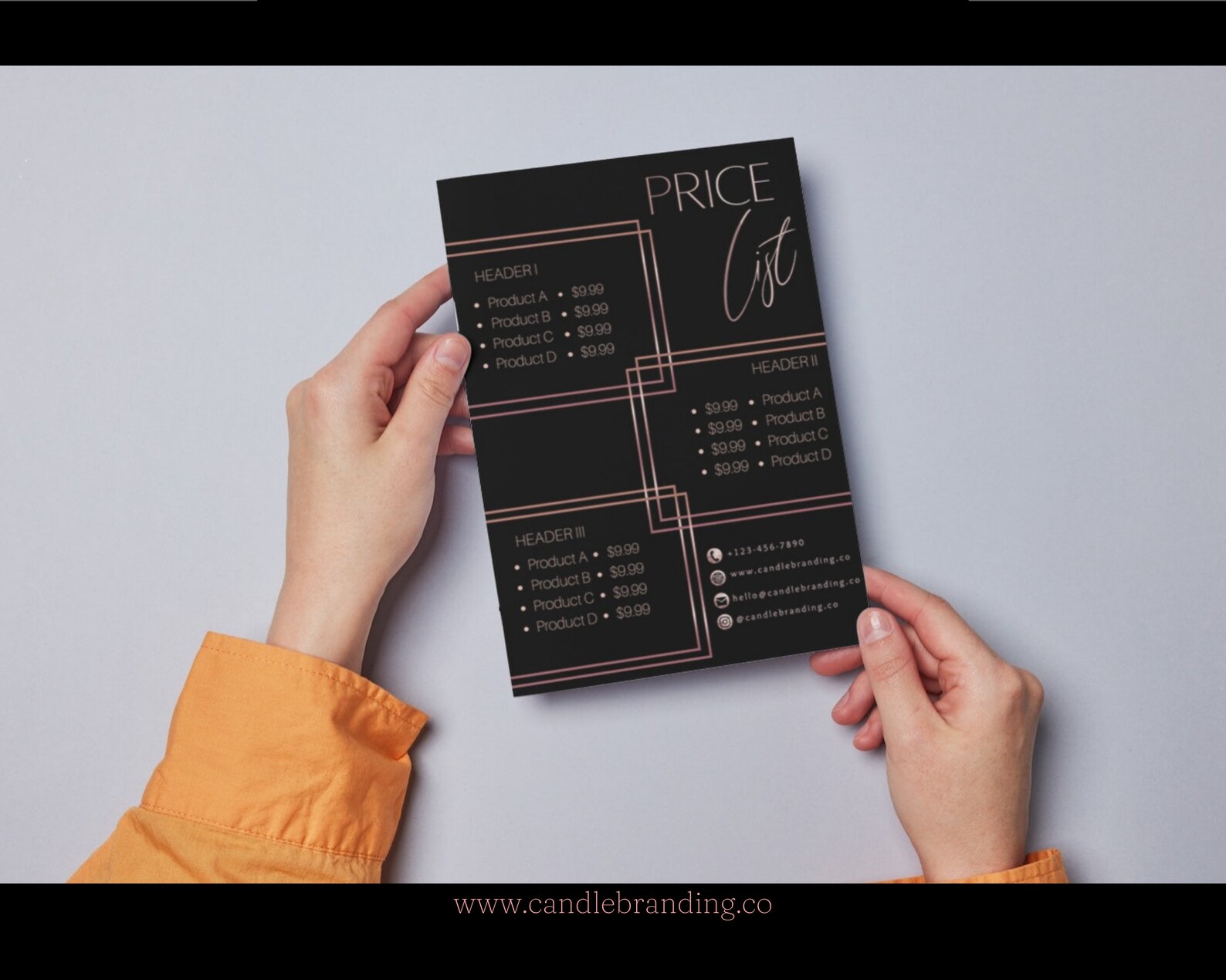 Rose Gold Price List | Price List Template | Price List Flyer | Price ...