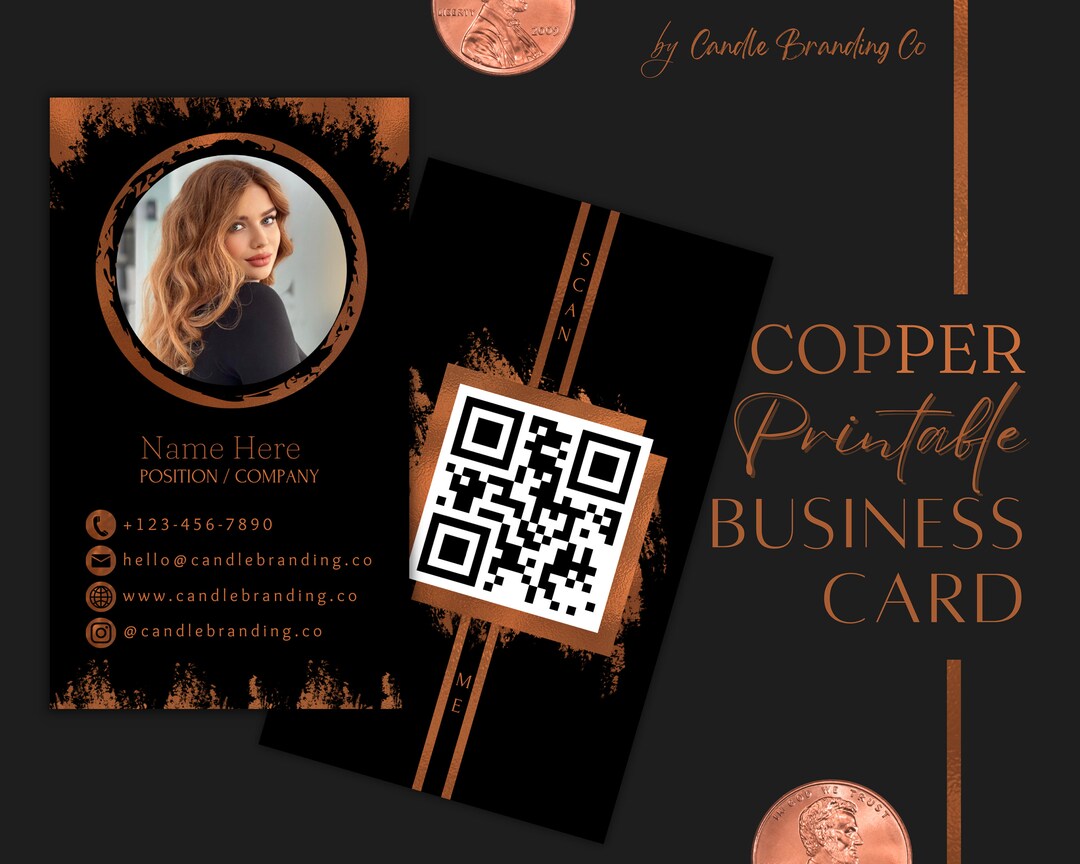 Luxury Copper Business Card Printable Template, Calling Card Template ...