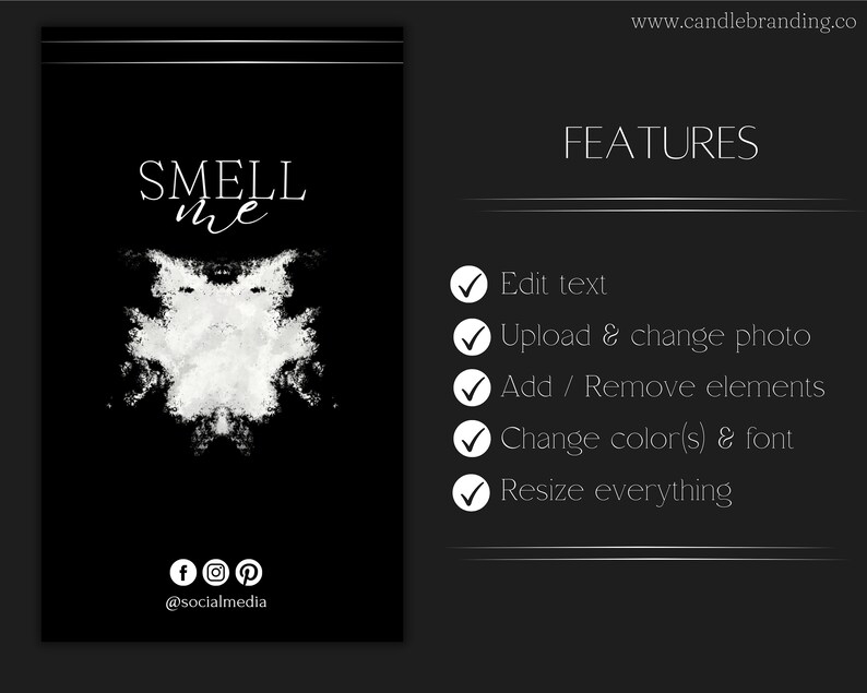 Minimalist Candle Scent Sample Card Template | Smell Sample Card ...