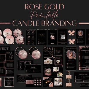 Candle Label Business Bundle Rose Gold Luxury Templates | Candle ...