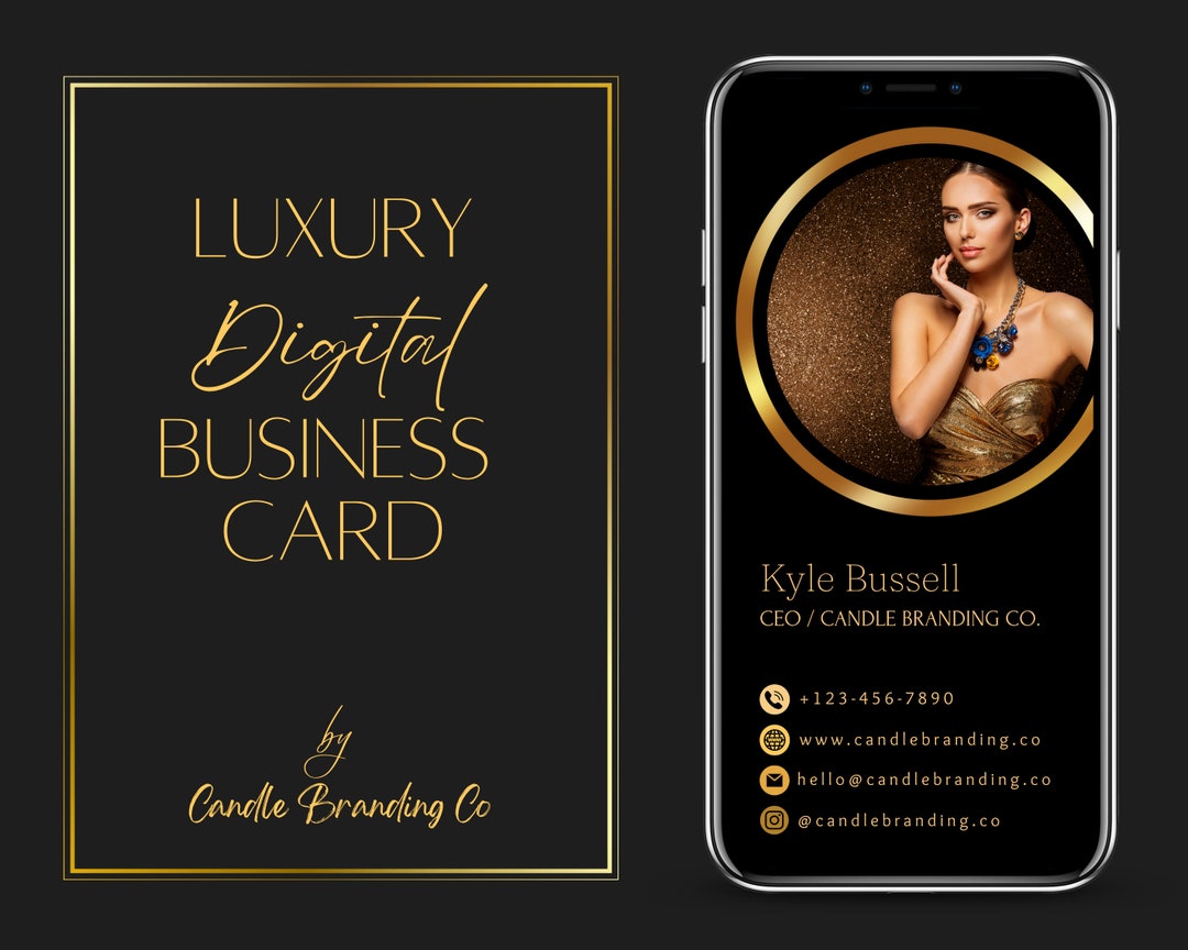Luxury Digital Business Card Template | Editable Digital Business Card ...