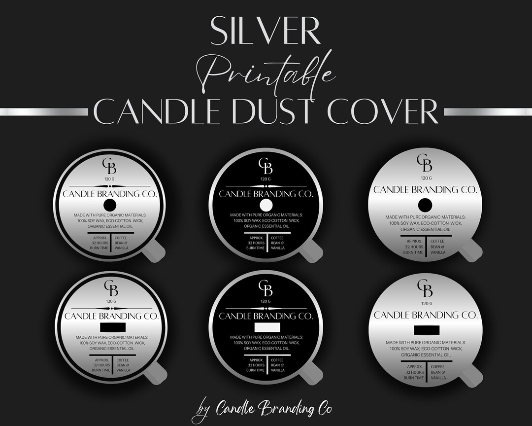 Silver Candle Dust Cover Template | Silver Candle Cover | Candle Topper ...