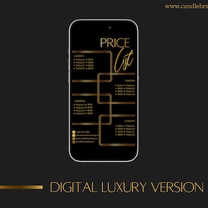 Luxury Price List Minimalist Template | Editable Price Sign ...