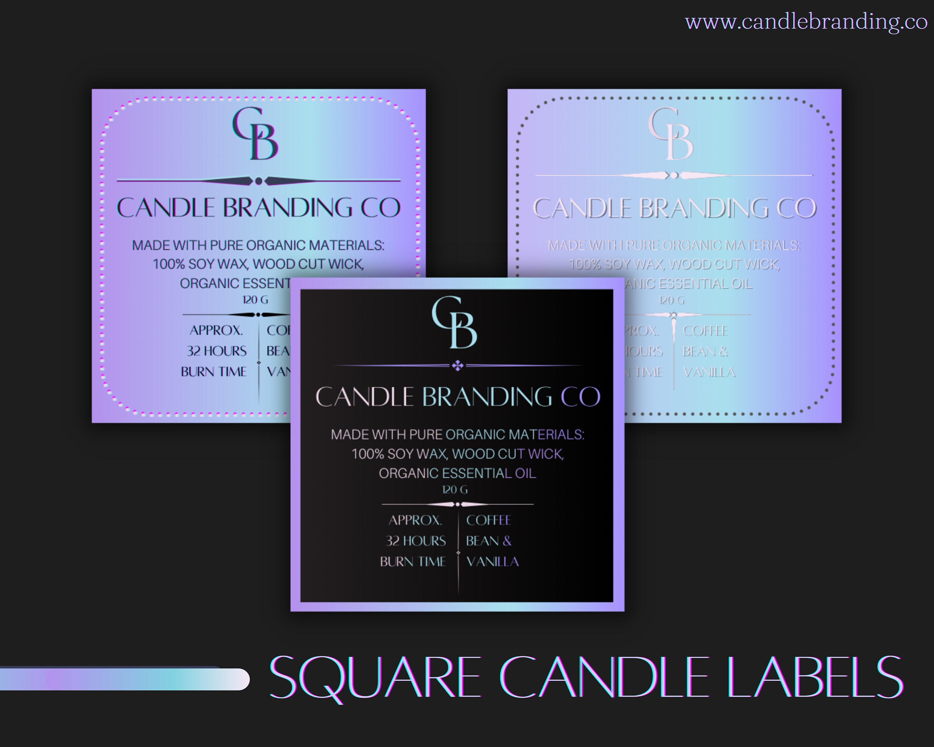 Holographic Candle Labels, Holo Candle Sticker, Candle Labels, Candle ...